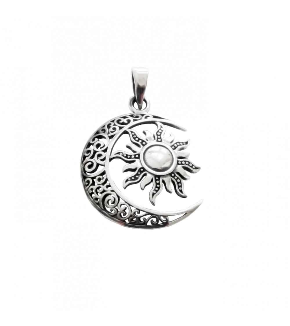 Pendentif seul "lune et soleil" en argent 925/1000 (voir chaine vendue ...